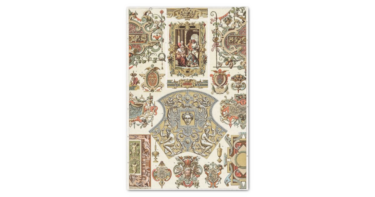 Baroque style decoupage paper | Zazzle