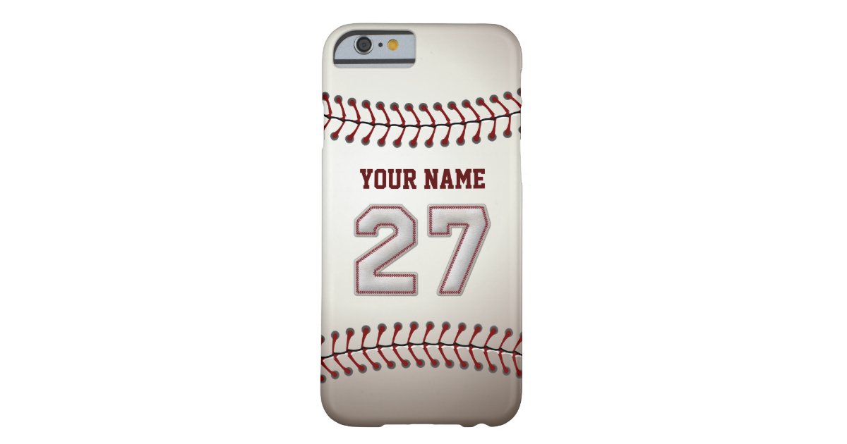 Baseball Number 27 with Your Name - Modern Sporty Case-Mate iPhone Case ...