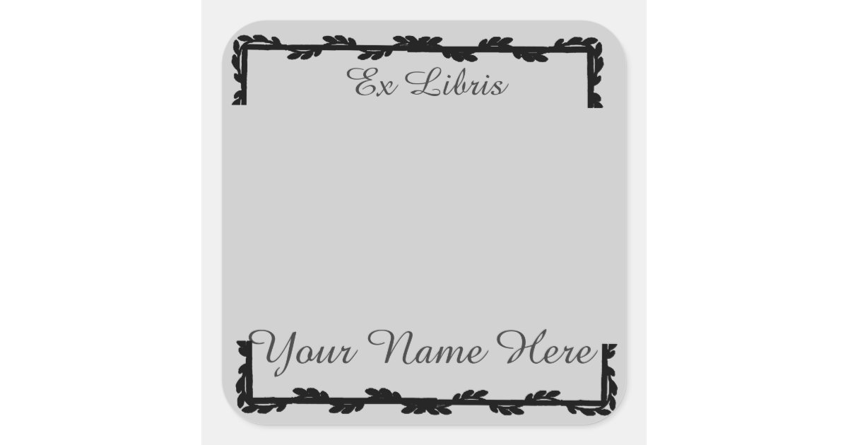 Basic, Plain, Simple Bookplate Square Sticker | Zazzle