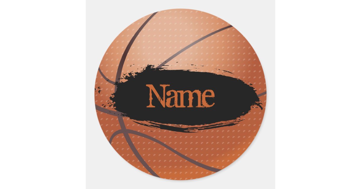Basketball Name Stickers - Template | Zazzle