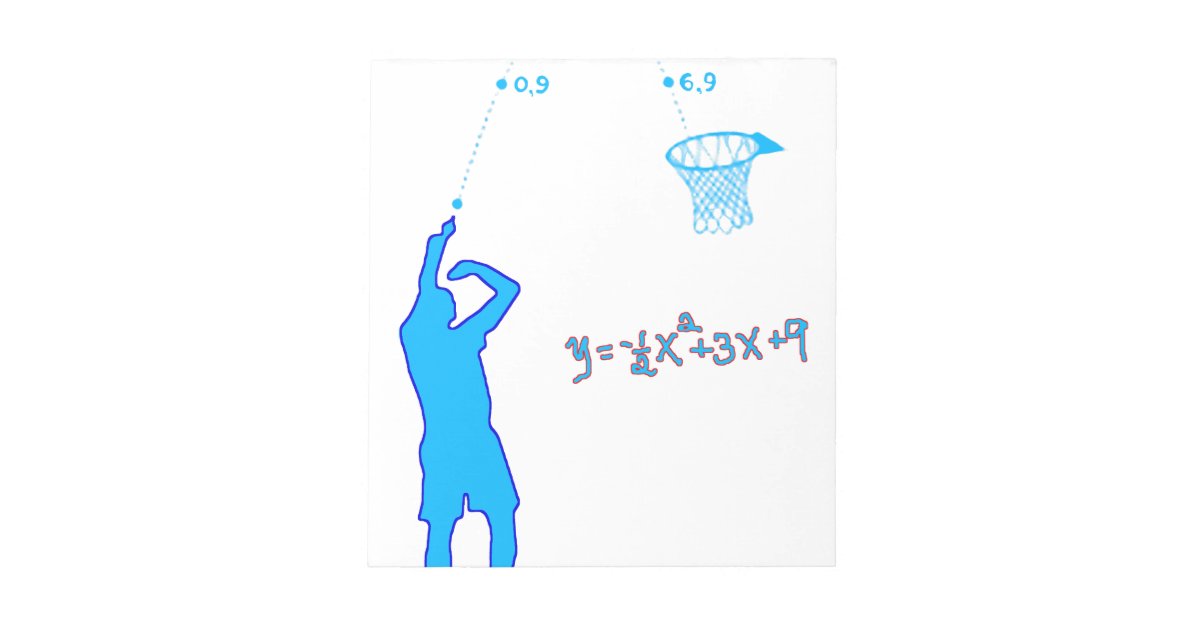 Basketball Shot and Quadratic equation Notepad | Zazzle