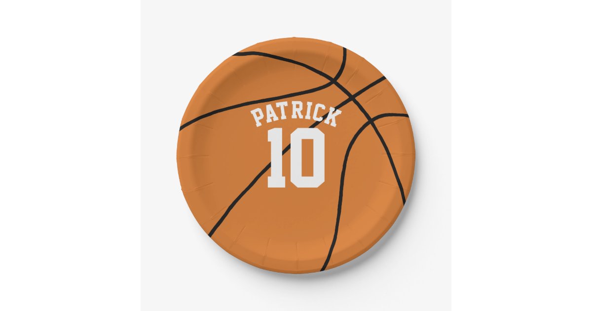 Basketball Theme Party Paper Plate | Zazzle