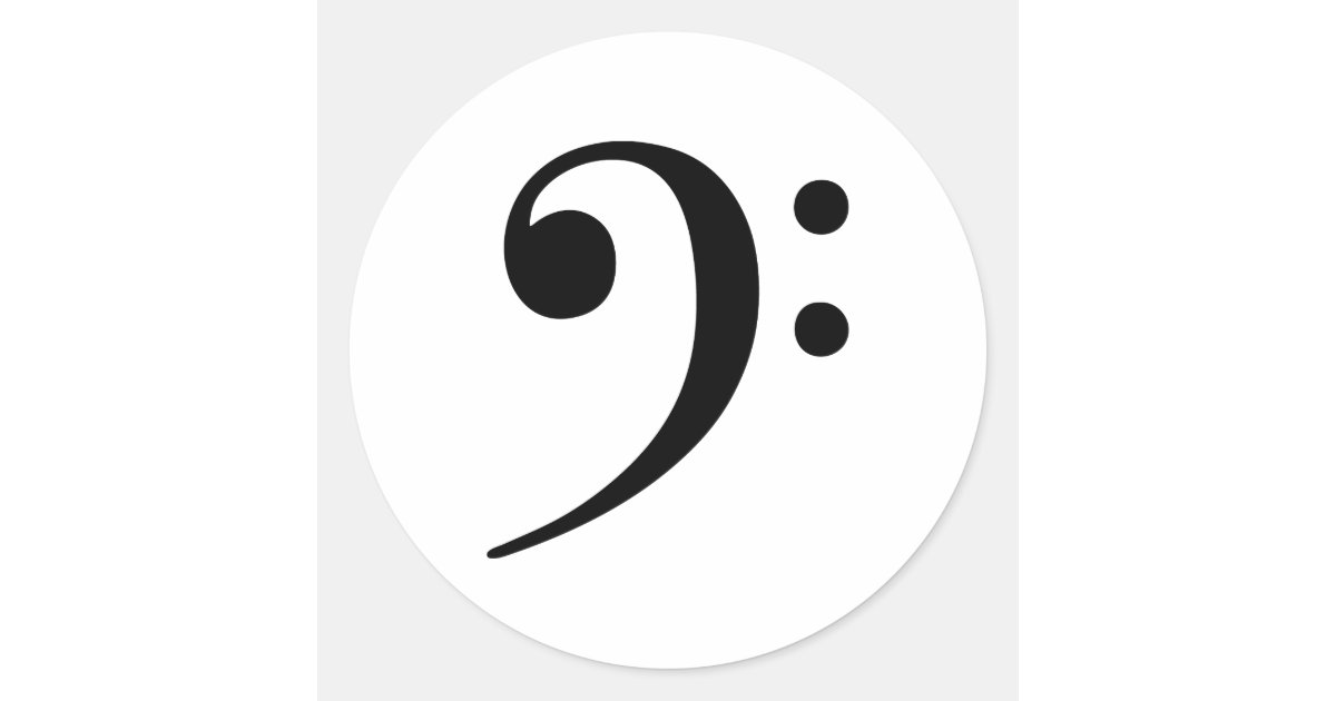 Bass Clef Music Symbol Classic Round Sticker | Zazzle