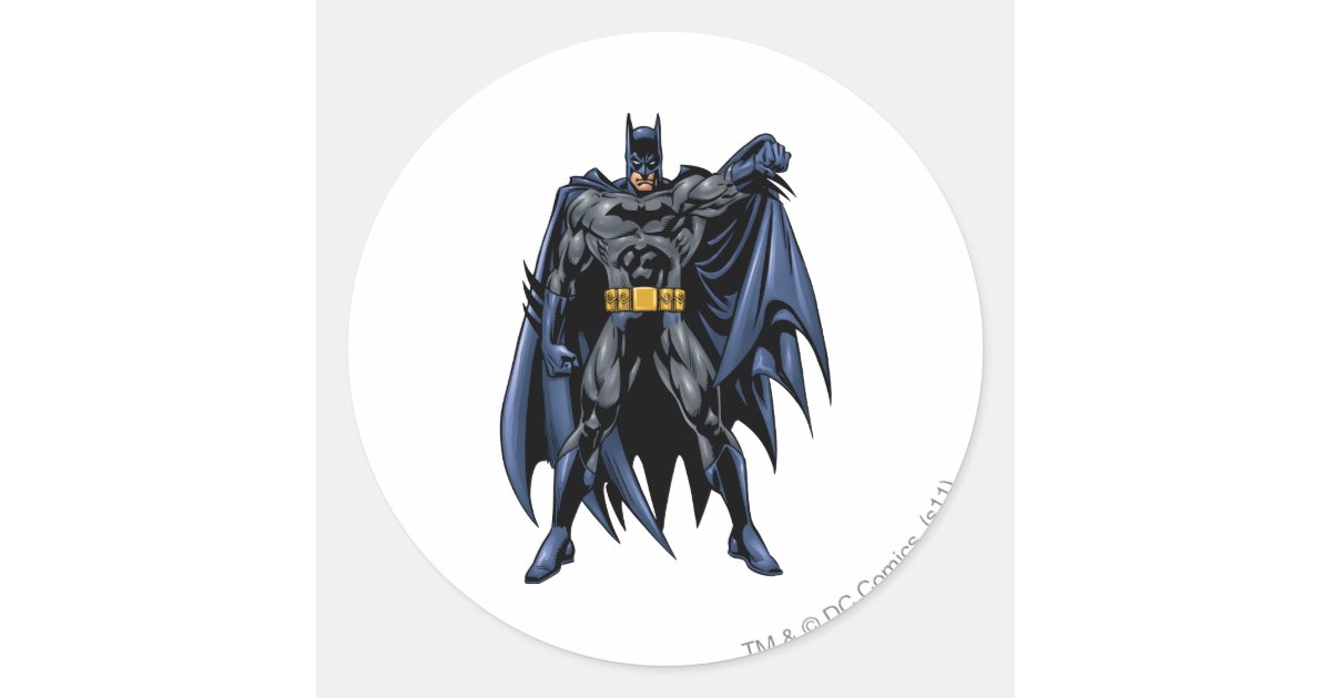 Batman Full-Colour Front Classic Round Sticker | Zazzle
