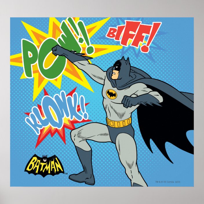 Batman Punching Graphic Poster | Zazzle.co.uk