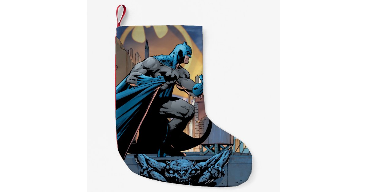 Batman strong look right small christmas stocking | Zazzle