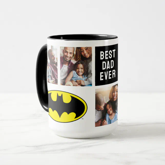 Batman Symbol | Best Dad Photo Collage Mug | Zazzle