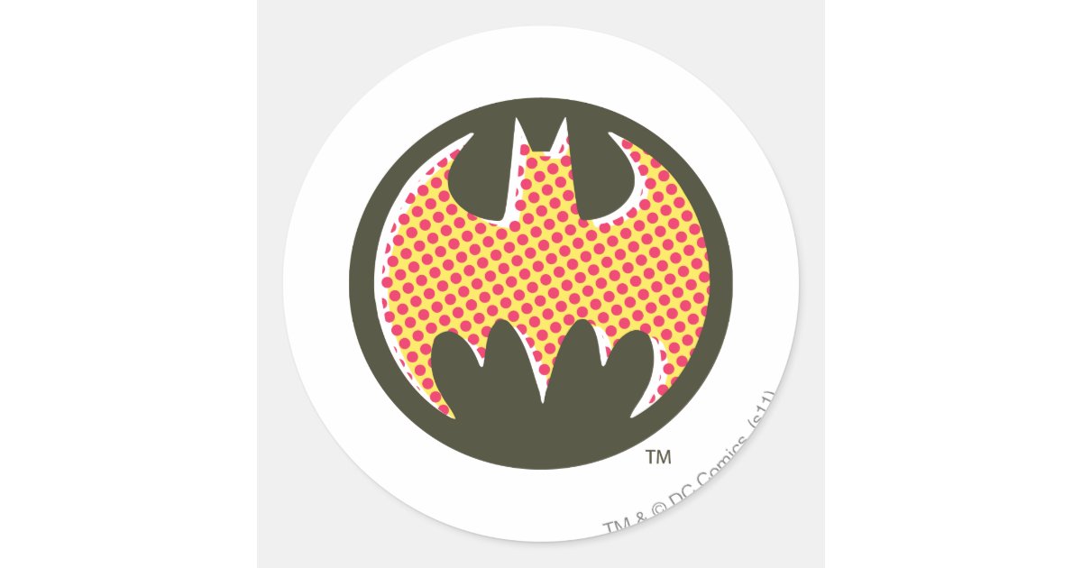 Batman Symbol | Red Halftone Logo Classic Round Sticker | Zazzle