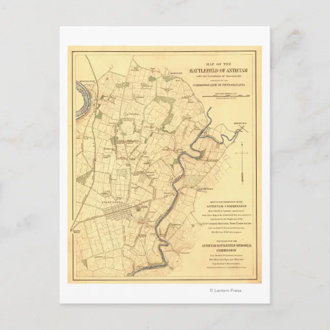 Battle of Antietam - Civil War Panoramic Map Postcard | Zazzle