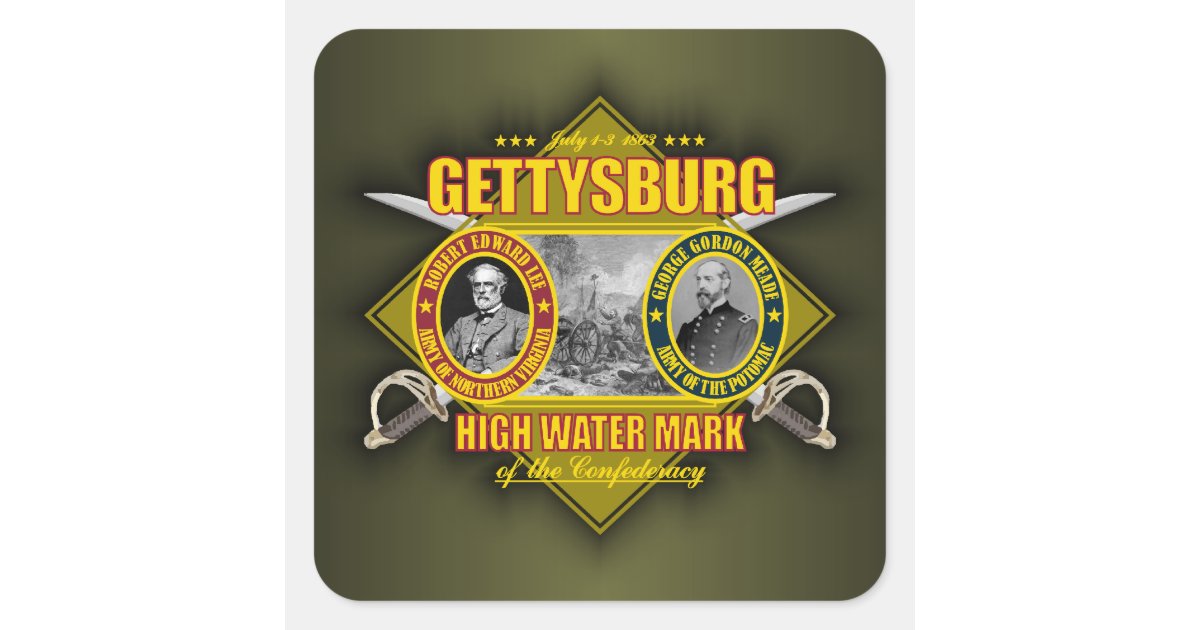 Battle of Gettysburg Square Sticker | Zazzle