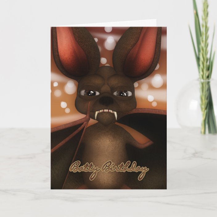 Batty Birthday - Birthday Card With Bat | Zazzle.co.uk
