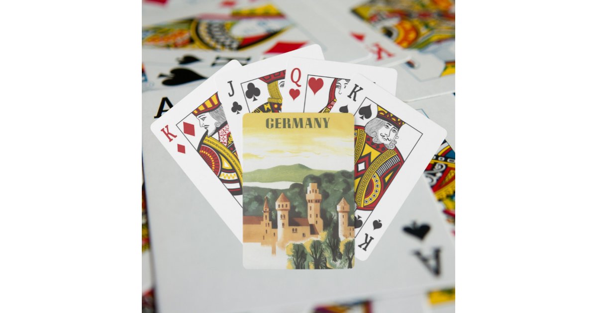 Bavaria, Germany, German Castle Vintage Travel Art Playing Cards | Zazzle