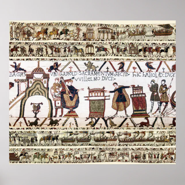 BAYEUX TAPESTRY Harold Made an Oath on Holy Relics Poster | Zazzle