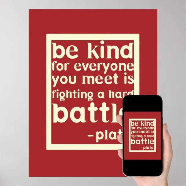 Be Kind Inspirational Words Poster - Red | Zazzle