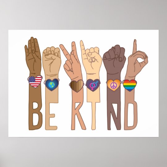 Be Kind Sign Language - Kindness ASL - Kind Human | Zazzle.co.uk