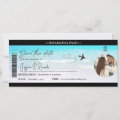 Beach Boarding pass ticket Wedding Save The Date | Zazzle
