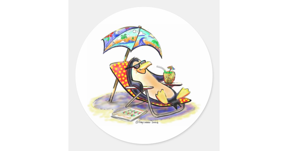 Beach Bum Classic Round Sticker | Zazzle