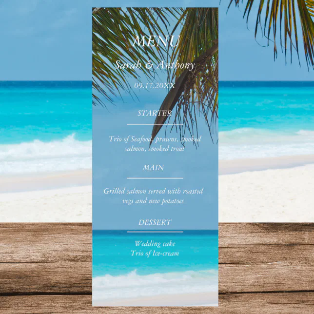 Beach Ocean Seaside 50th Wedding Anniversary Food Menu | Zazzle