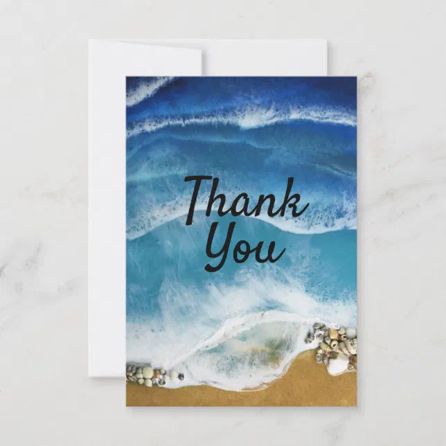 Beach Ocean theme thank you card | Zazzle