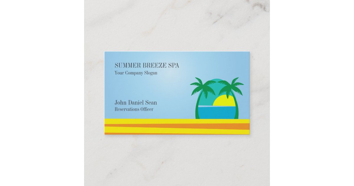 Beach Resort Hotel Spa Business Card Template | Zazzle