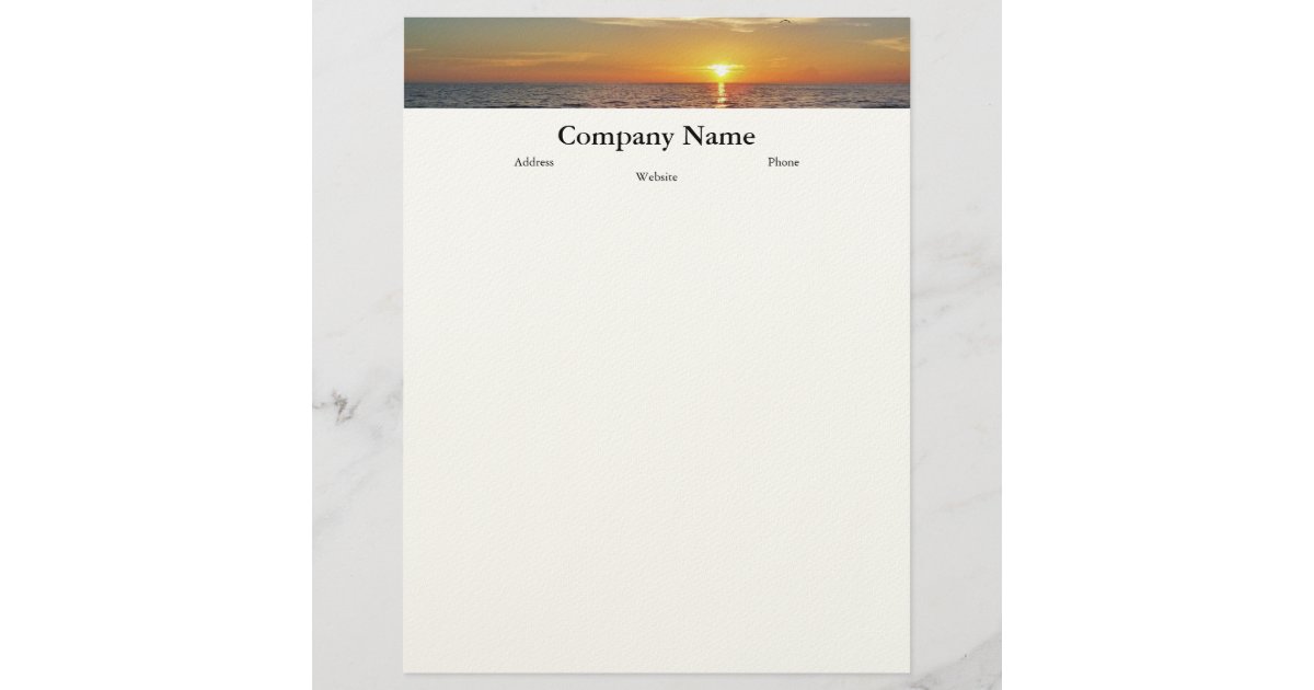 Beach Sunset Letterhead | Zazzle