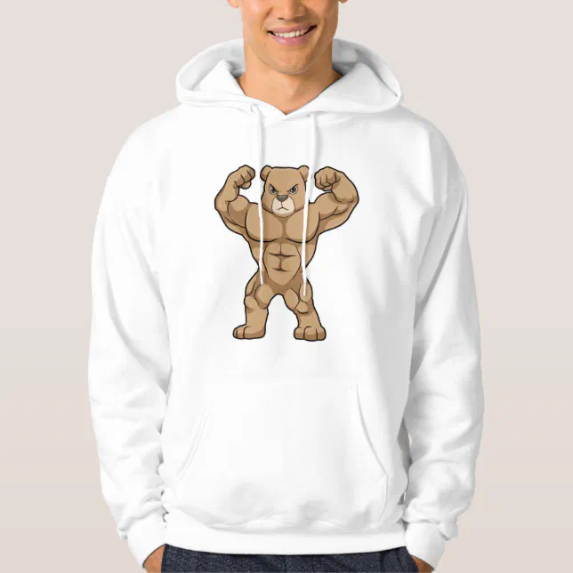 Bear as Bodybuilder with big Muscles Hoodie | Zazzle