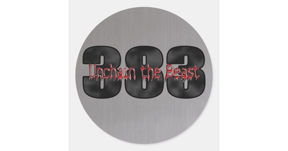 beastly 383 stroker motor brushed steel classic round sticker | Zazzle