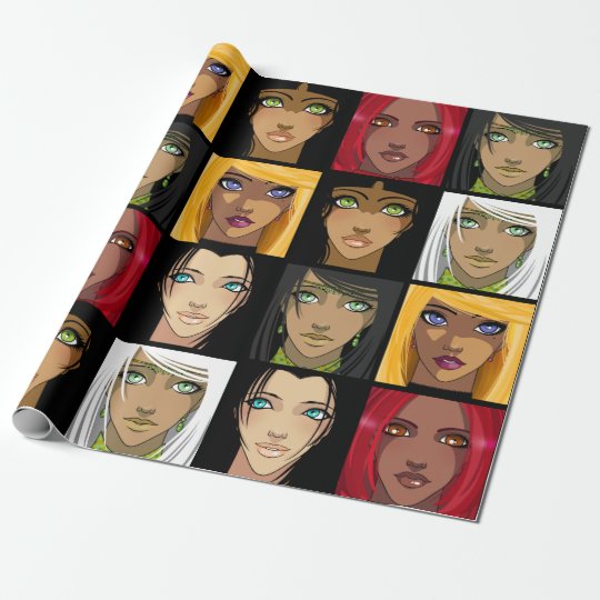 Beautiful Anime Girls Wrapping Paper | Zazzle.co.uk