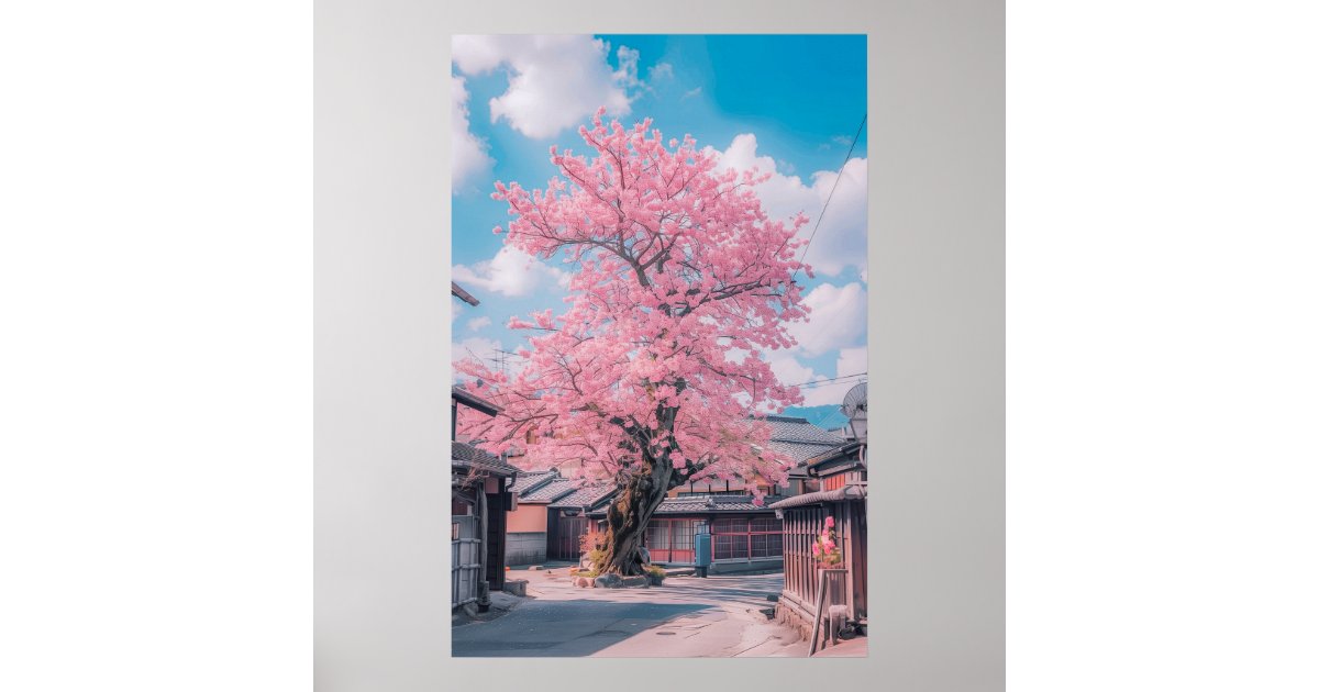 Beautiful Cherry Blossom Tree Poster | Zazzle