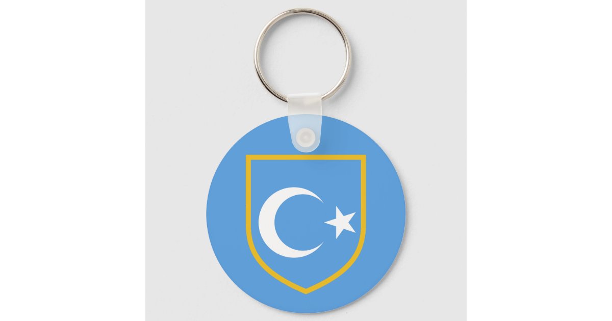 Beautiful East Turkestan Xinjiang Flag Key Ring | Zazzle