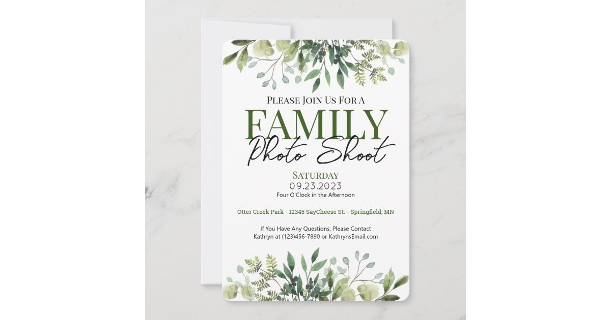 Beautiful Family Photo Shoot Invitation | Zazzle