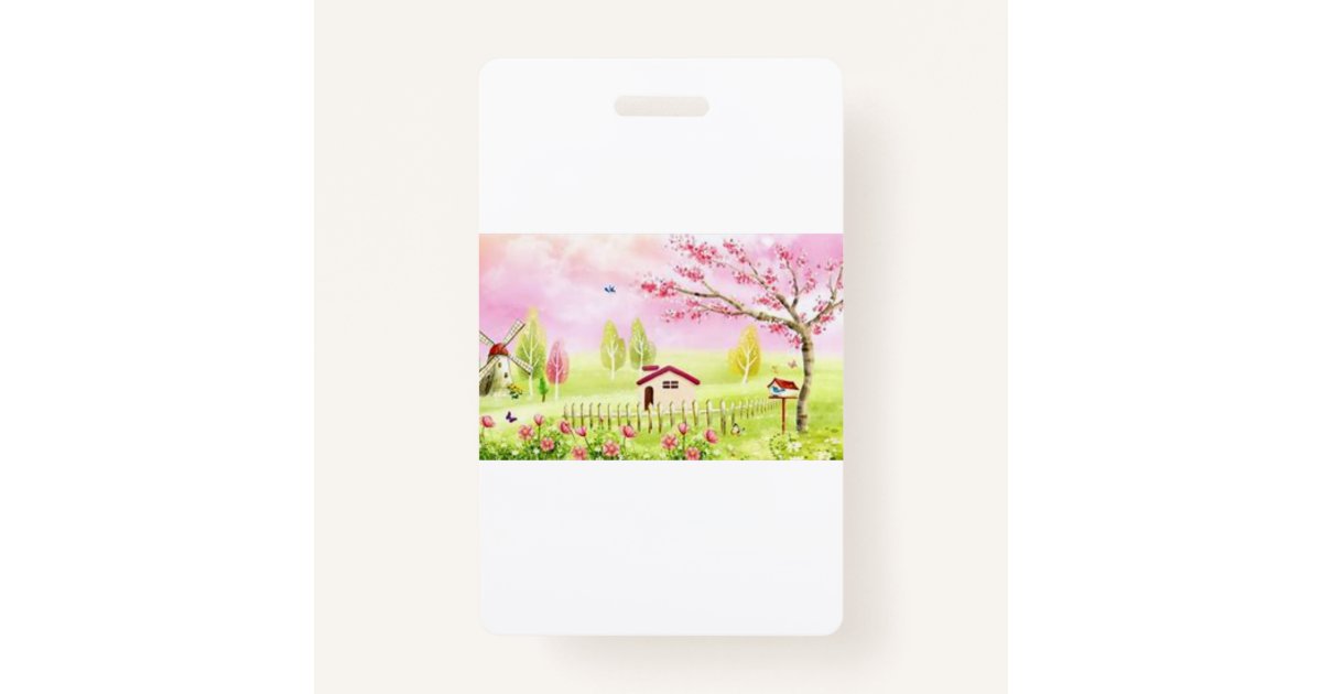 Beautiful Garden ID Badge | Zazzle