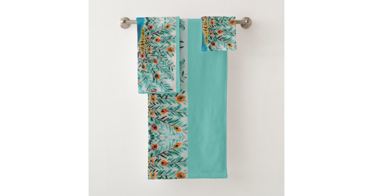 Beautiful Green Blue Nature Bath Towel Set | Zazzle