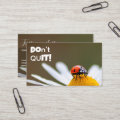 Beautiful ladybug with motivational quote business card | Zazzle