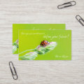 Beautiful ladybug with positive motivational quote business card | Zazzle