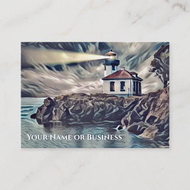 Beautiful Lighthouse Digital Art Painting Business Card | Zazzle