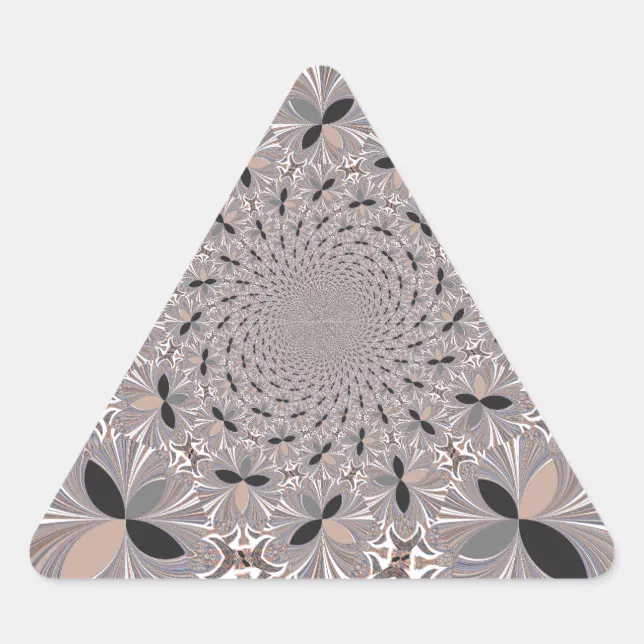 Beautiful lovely ash grey kaleidoscope seamless triangle sticker | Zazzle