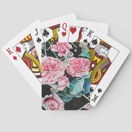 Beautiful Old Pink Roses Playing Cards Set | Zazzle.co.uk
