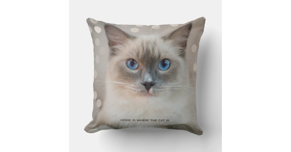 Beautiful Ragdoll Cat & Editable Text Cushion | Zazzle
