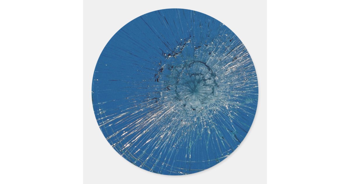 Beautiful Shattered glass Classic Round Sticker | Zazzle