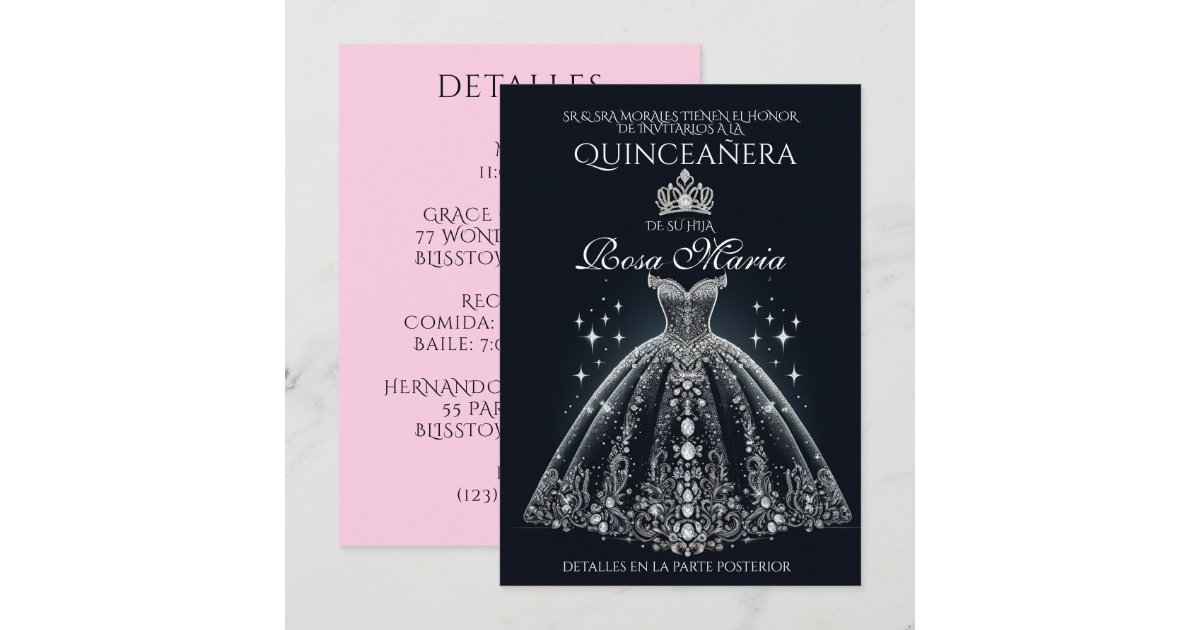 Beautiful Spanish Quinceañera Quince Invitation | Zazzle