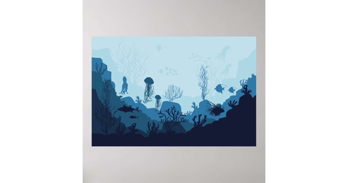 Beautiful Underwater Ocean Poster | Zazzle