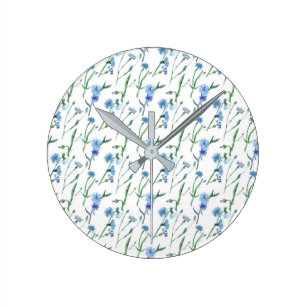 Cornflower Blue Wall Clocks | Zazzle UK