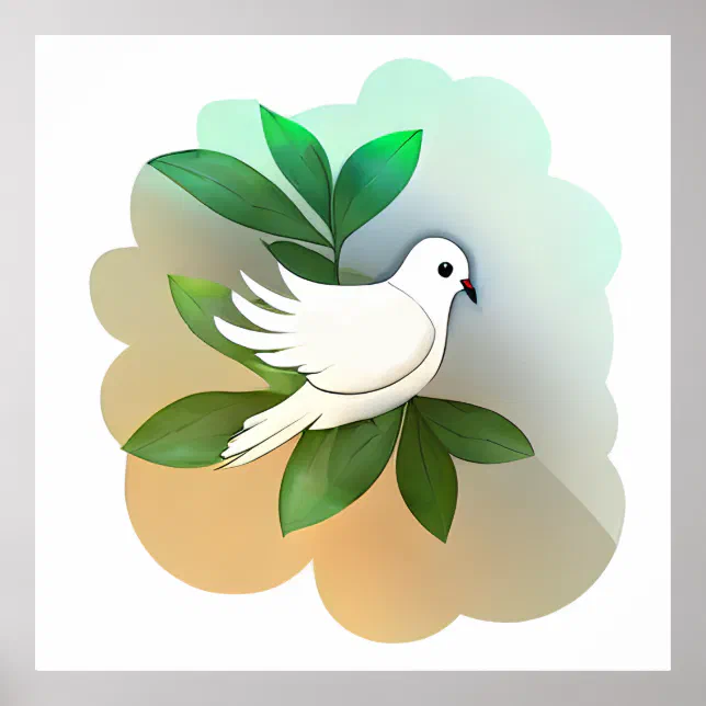 Beautiful White Dove Poster | Zazzle