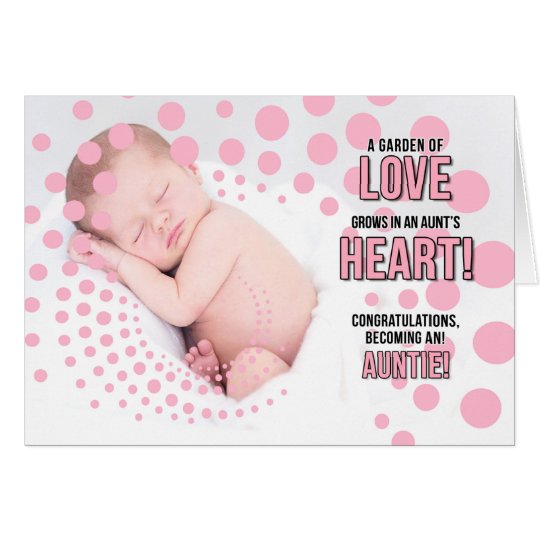 Becoming an Aunt Congratulations Pink Dots | Zazzle.co.uk