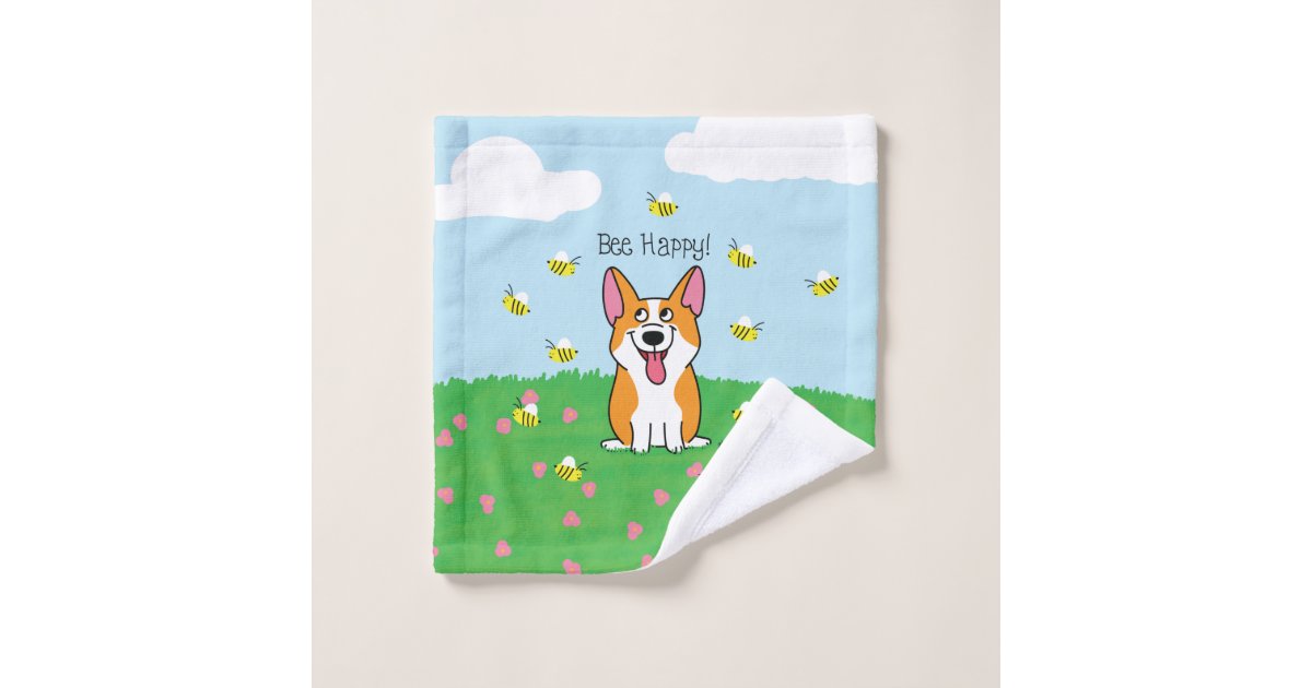 Bee Happy Washcloth Wash Cloth | Zazzle