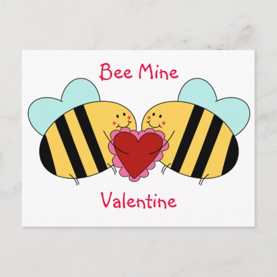 Bee Mine Valentine Holiday Postcard | Zazzle.co.uk