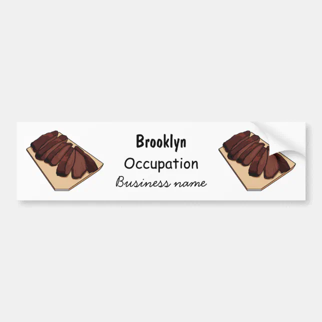 Beef brisket cartoon illustration bumper sticker | Zazzle