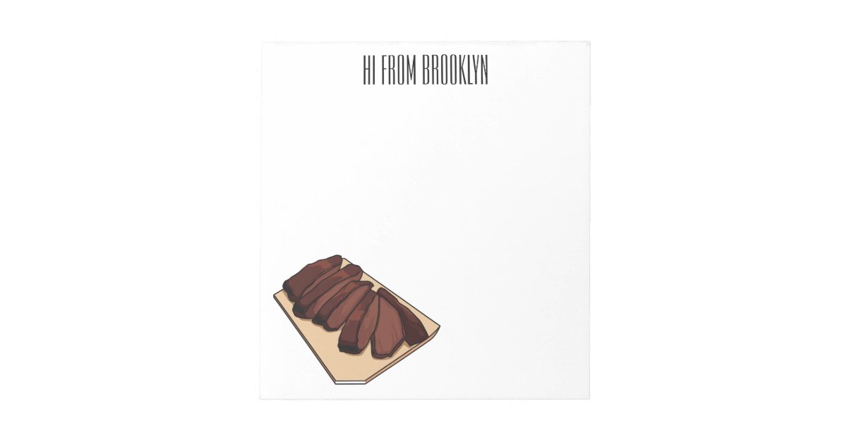 Beef brisket cartoon illustration notepad | Zazzle