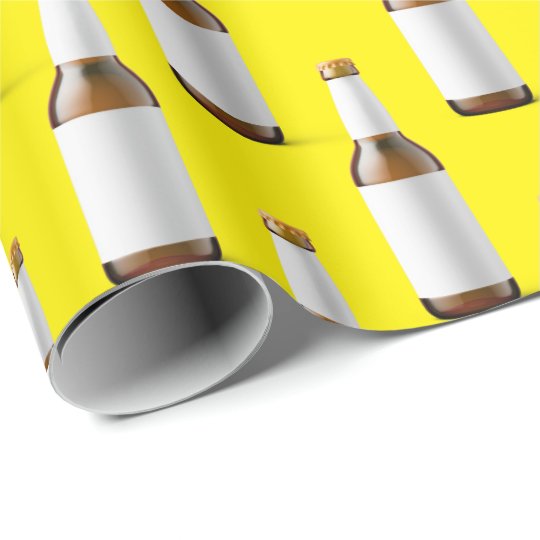 beer bottle on yellow wrapping paper | Zazzle.co.uk